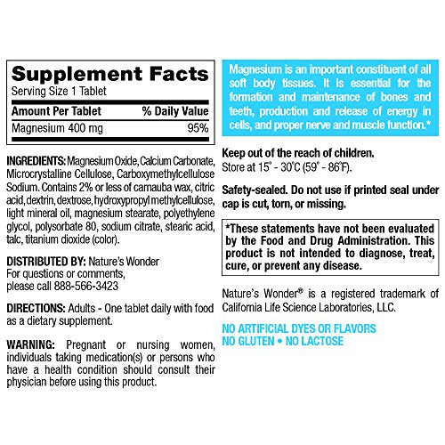 high potency magnesium tablets 400mg
