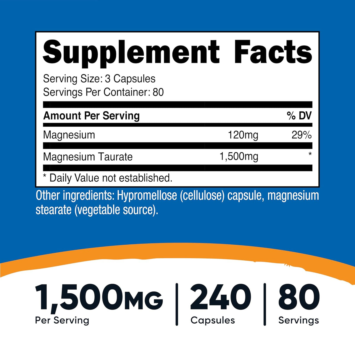 High potency magnesium taurate capsules