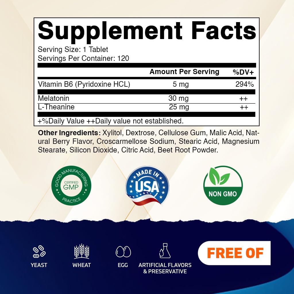 High potency melatonin 30 mg tablets