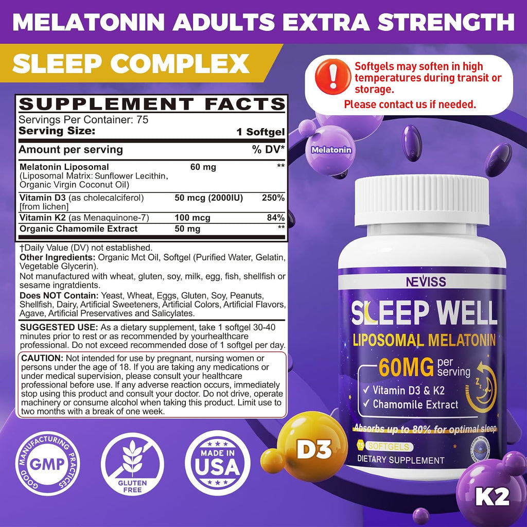 high potency melatonin softgels 60 mg
