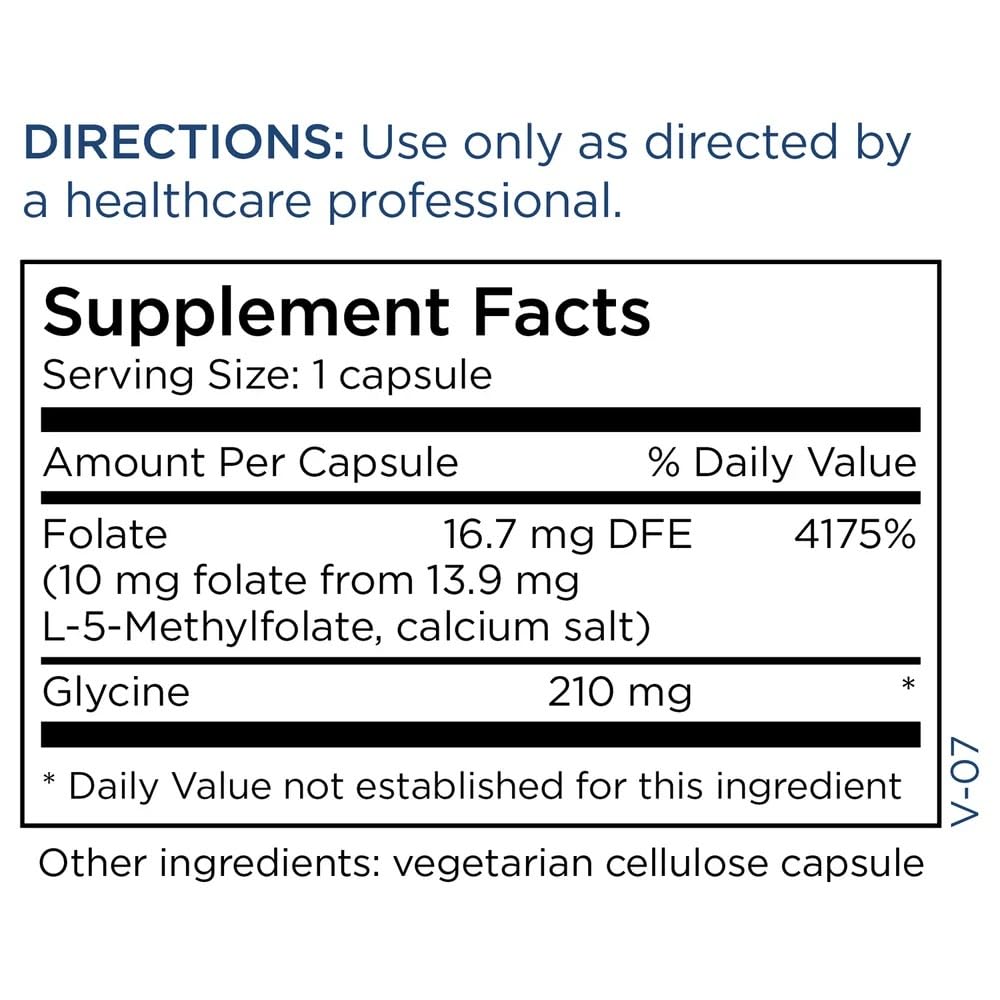 High potency methylfolate for energy
