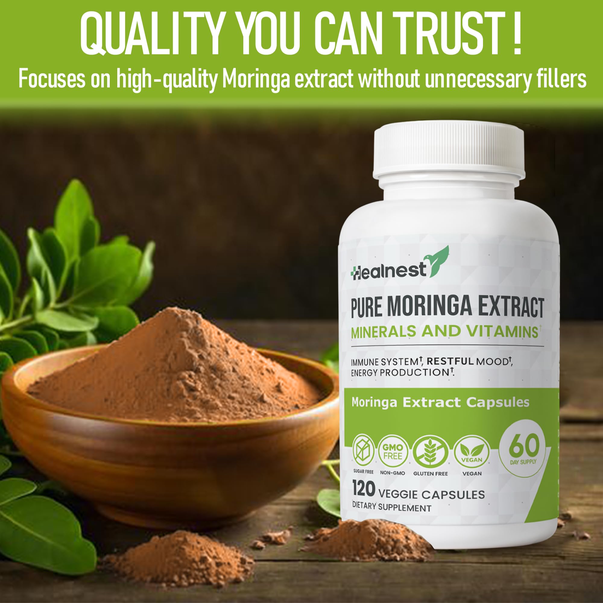 High potency Moringa extract capsules