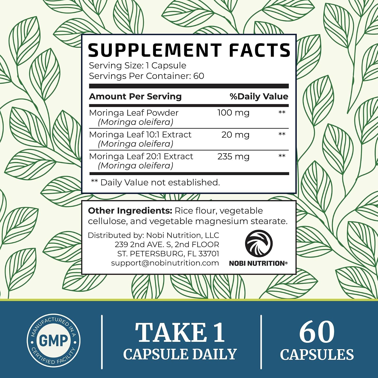 High potency moringa for daily nutrition