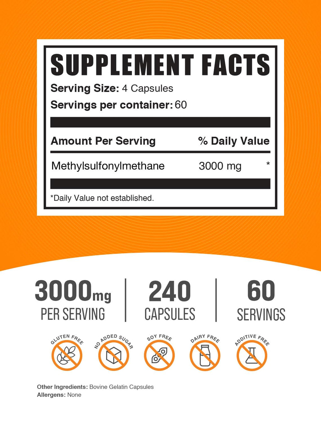 High potency MSM for joint health