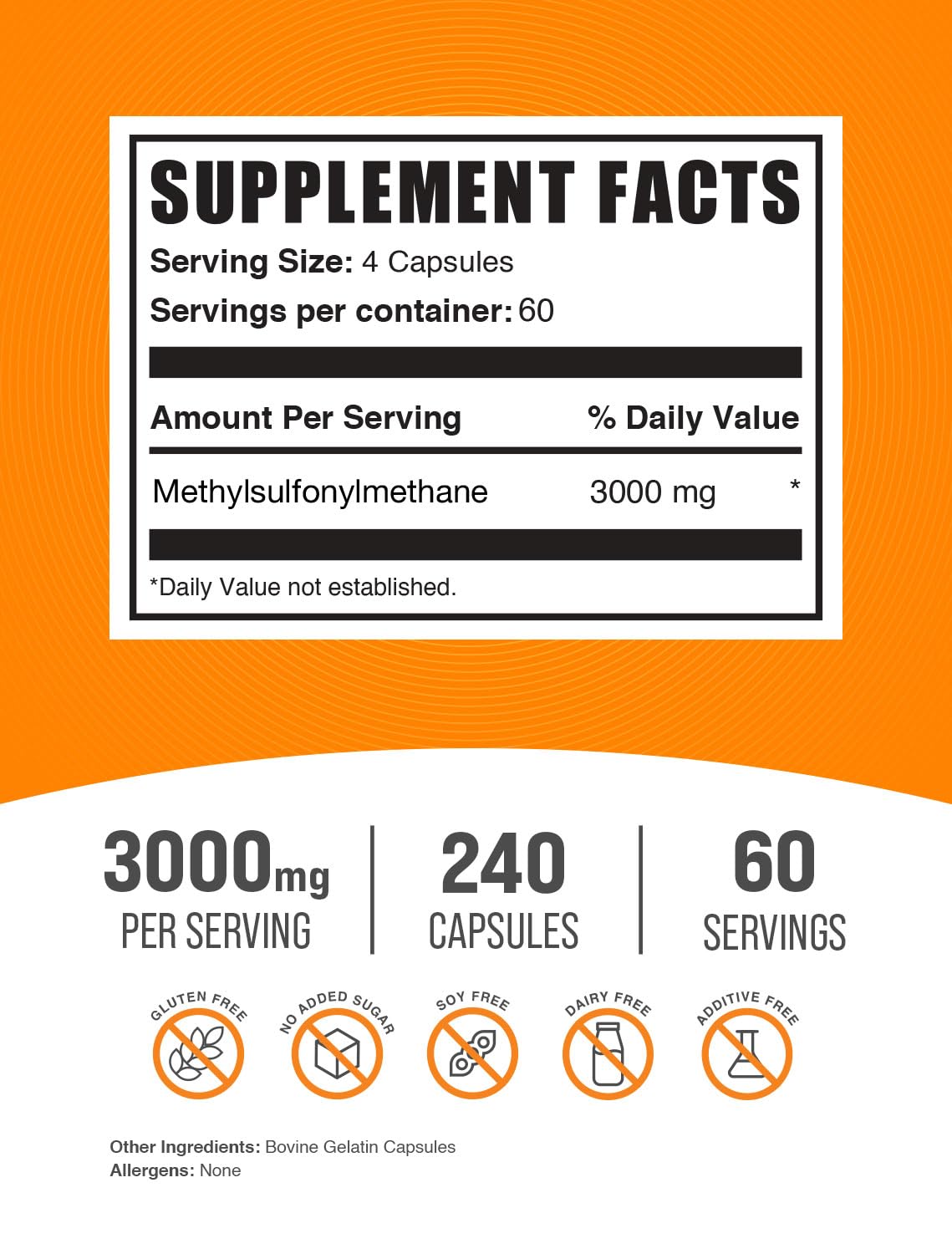 High potency MSM for joint health
