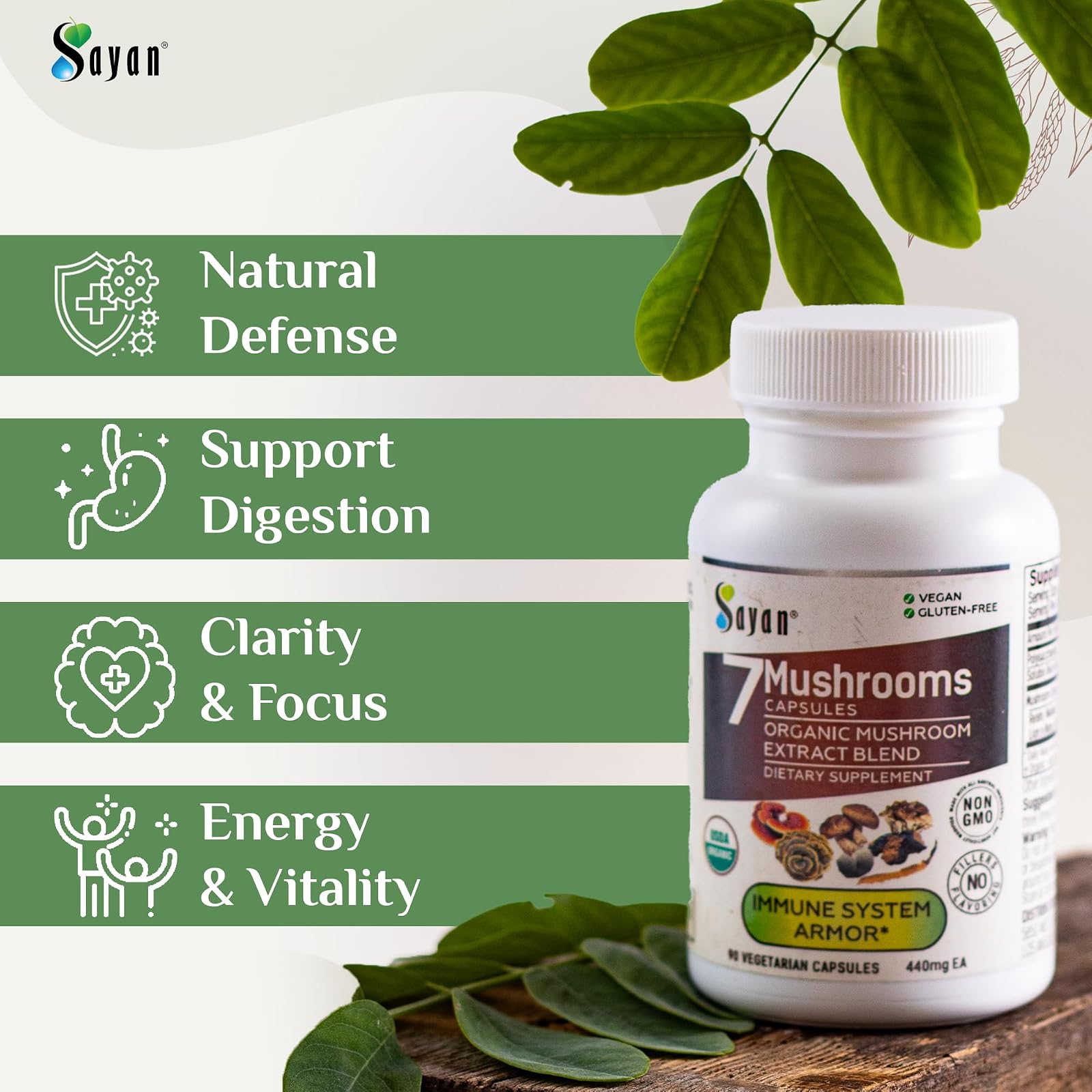 high potency mushroom capsules 440 mg