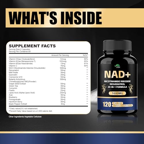 High potency NAD capsules for longevity