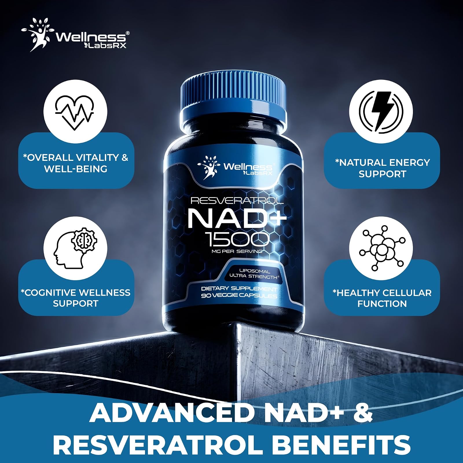 High potency NAD+ Resveratrol capsules