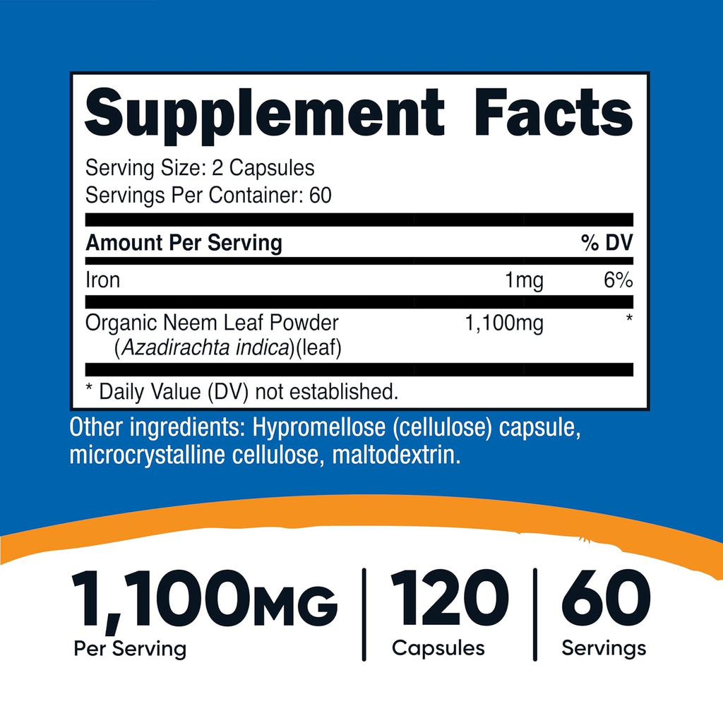 High potency Neem Leaf 1100 mg
