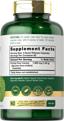 High potency nopal cactus capsules