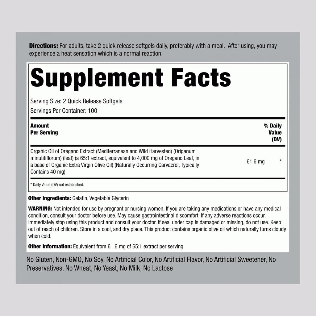high potency oil of oregano capsules