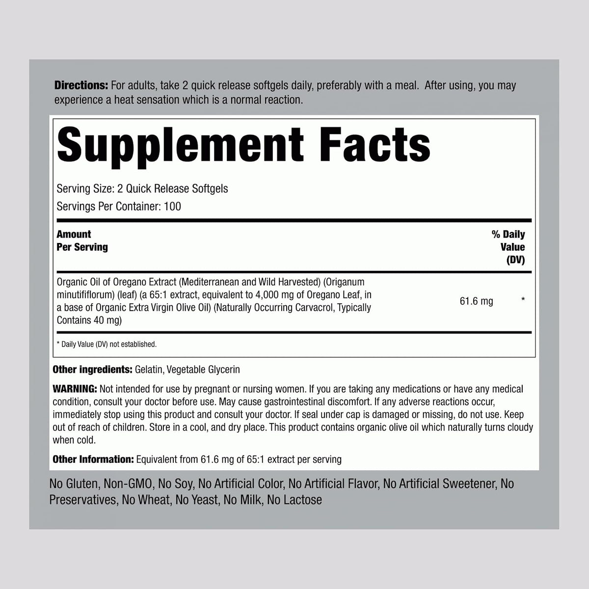 high potency oil of oregano capsules