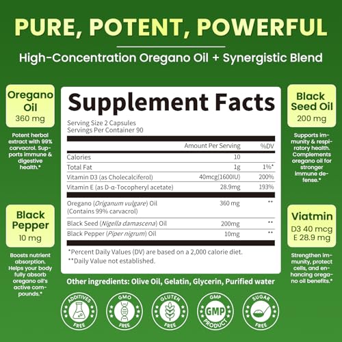 high potency oil of oregano capsules