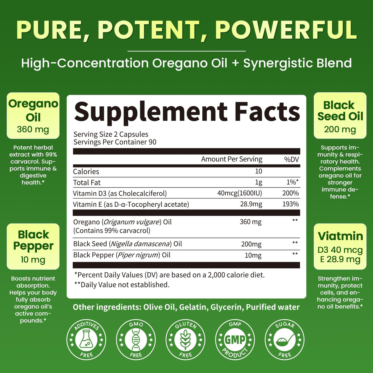 high potency oil of oregano capsules