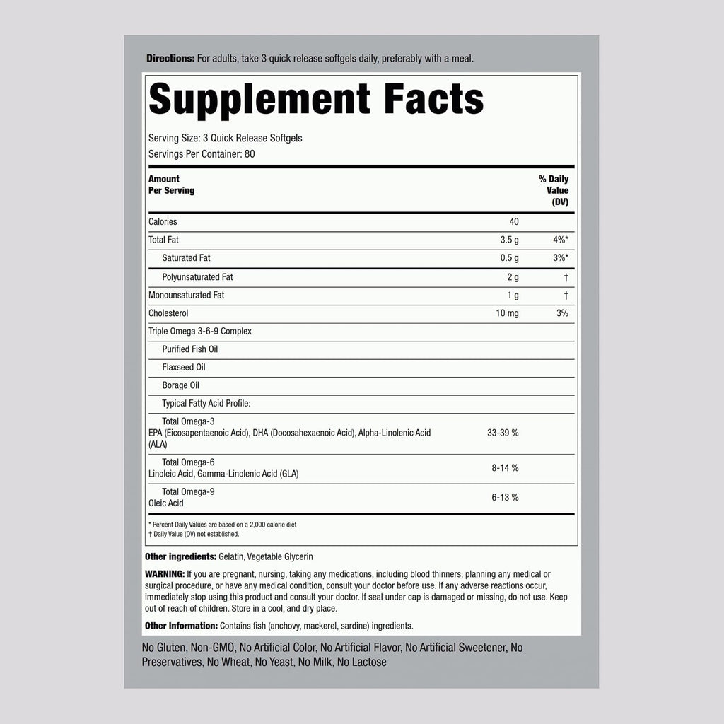 high potency Omega 3-6-9 formula