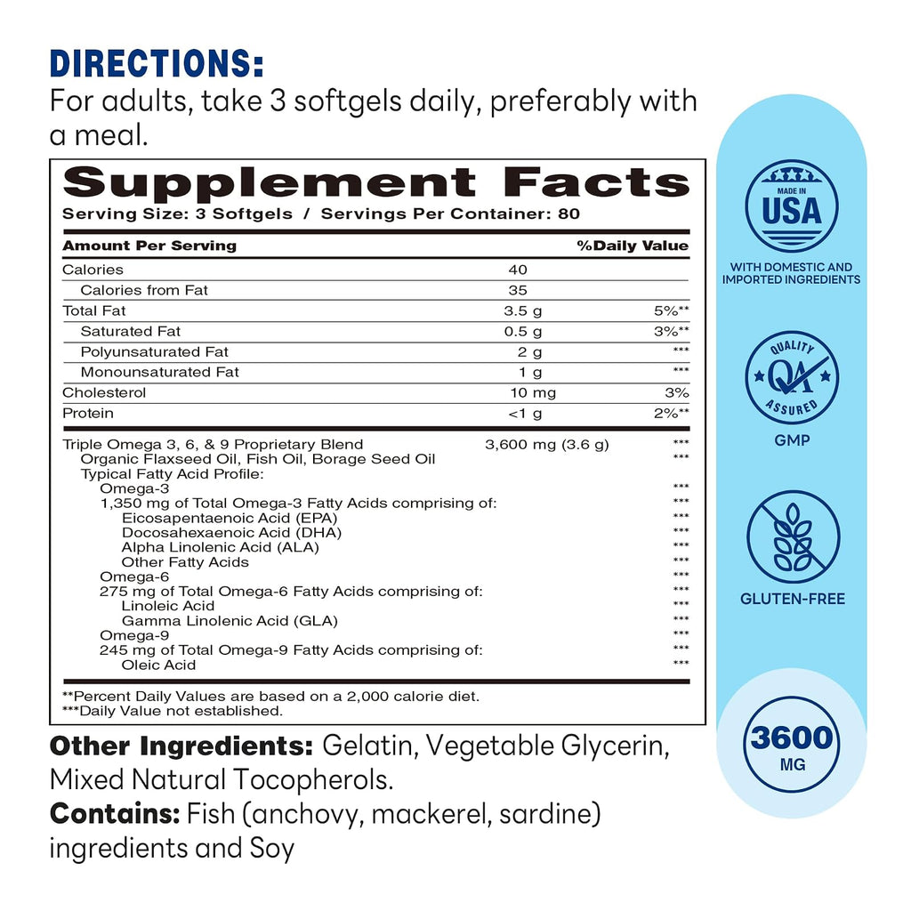 high potency Omega 3-6-9 formula
