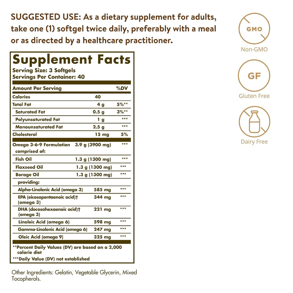 High potency Omega 3-6-9 formula