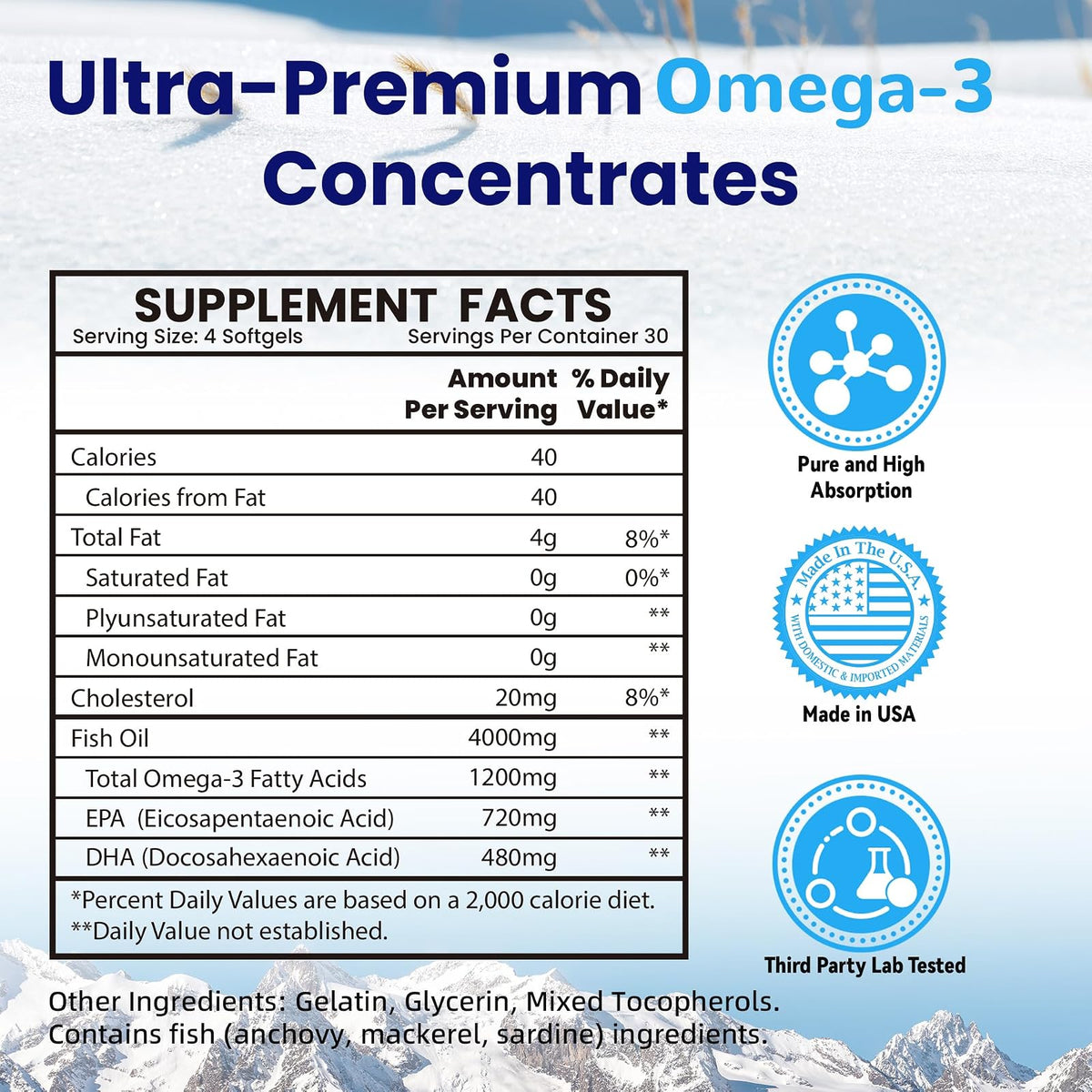 high potency omega 3 fish oil supplement