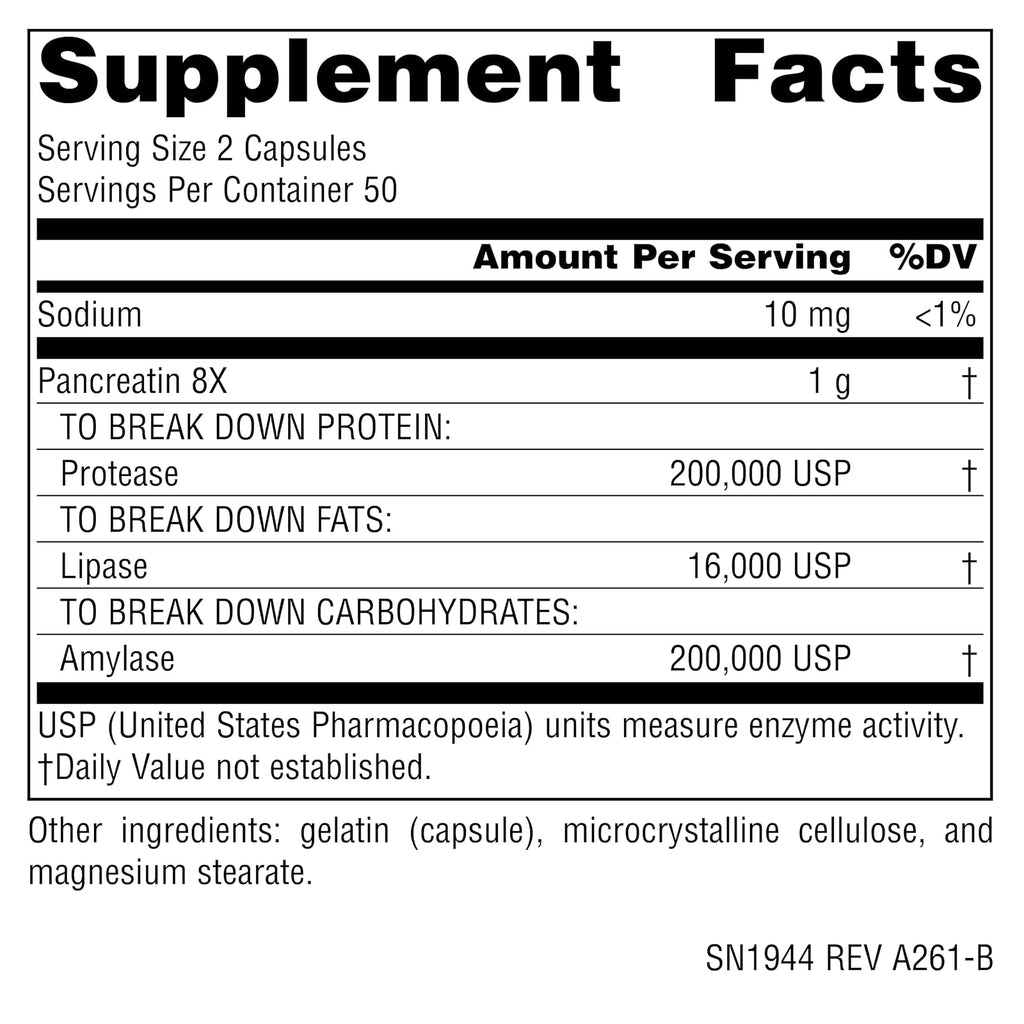 high potency pancreatin capsules for digestion