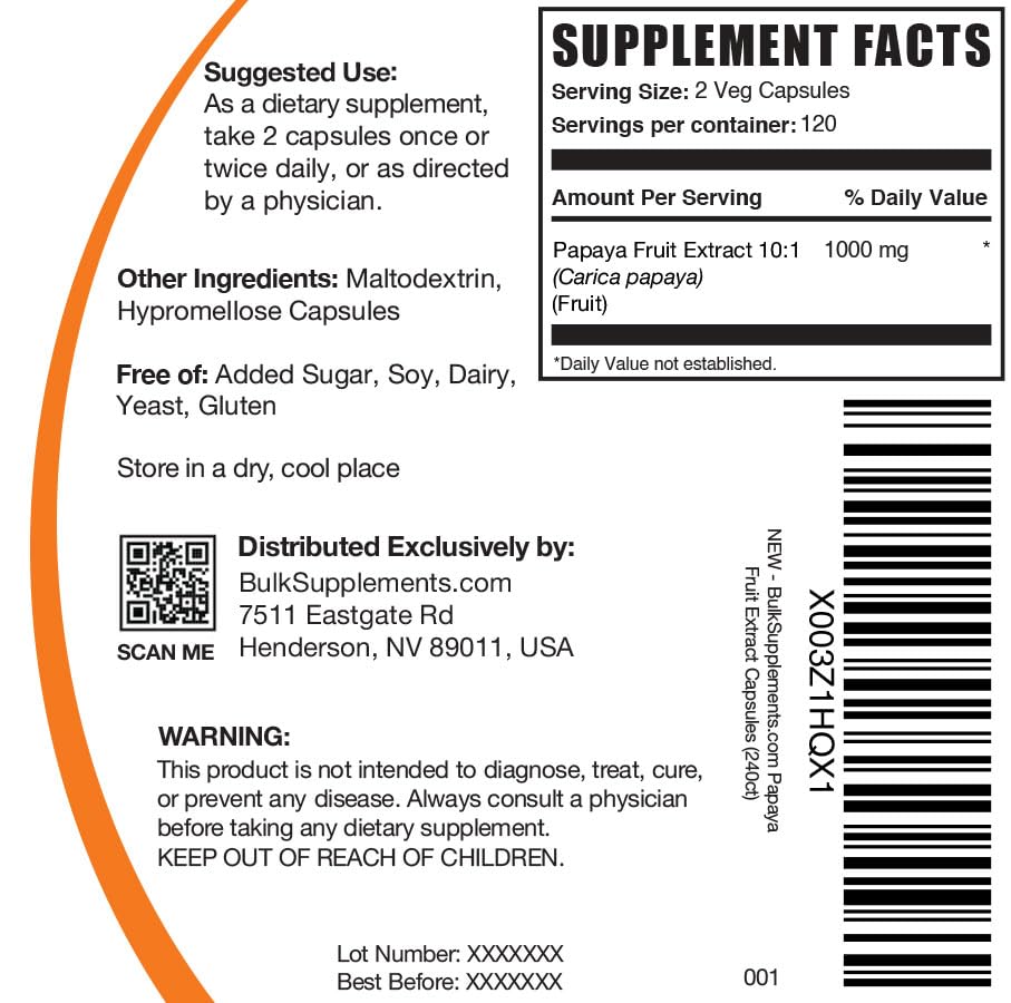 High potency papaya extract supplement