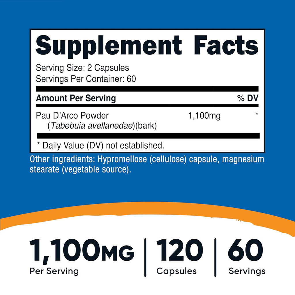 High potency Pau D'Arco inner bark supplement