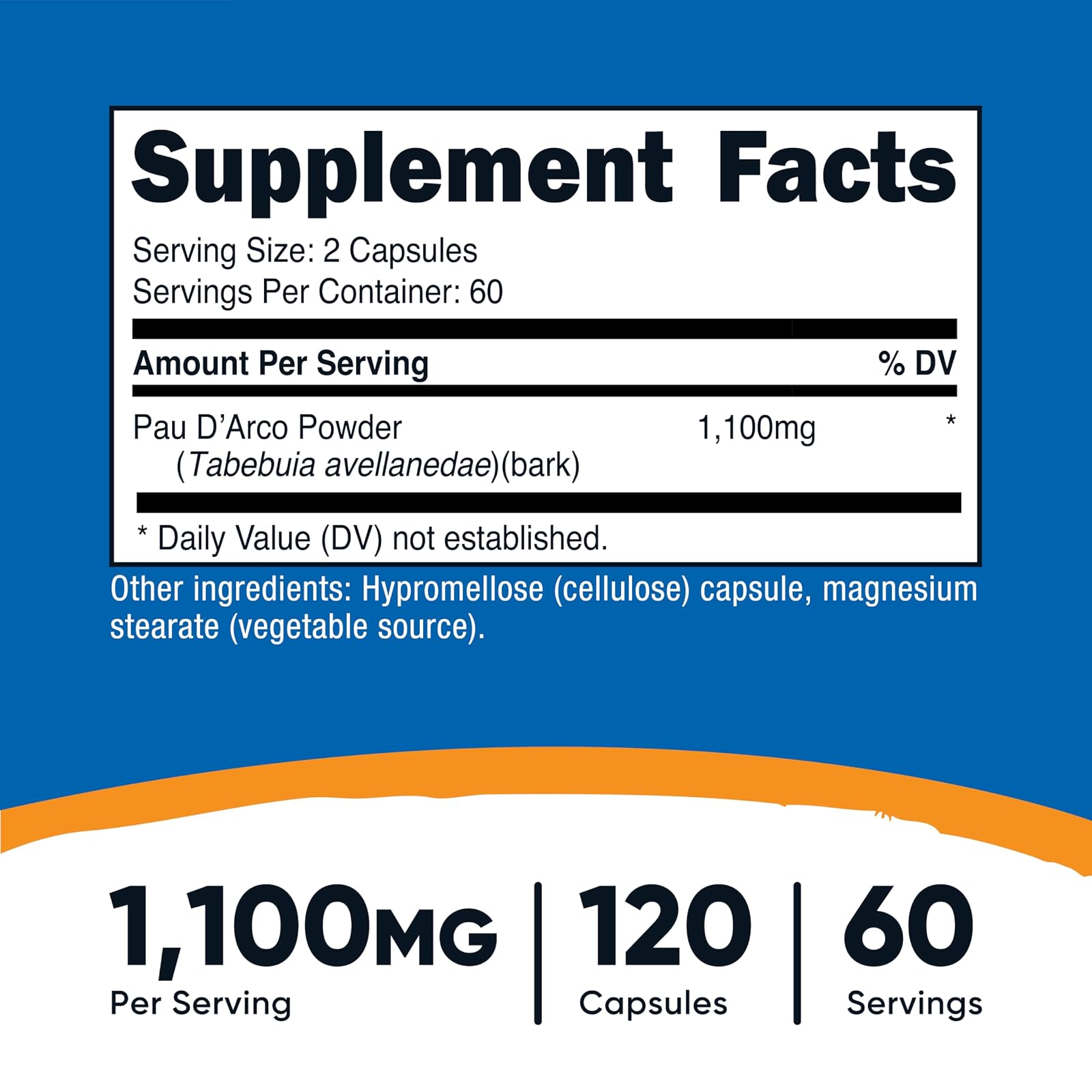 High potency Pau D'Arco inner bark supplement