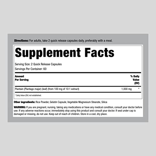 High potency plantain leaf vitamins