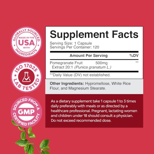 High potency Pomegranate Extract 500 mg