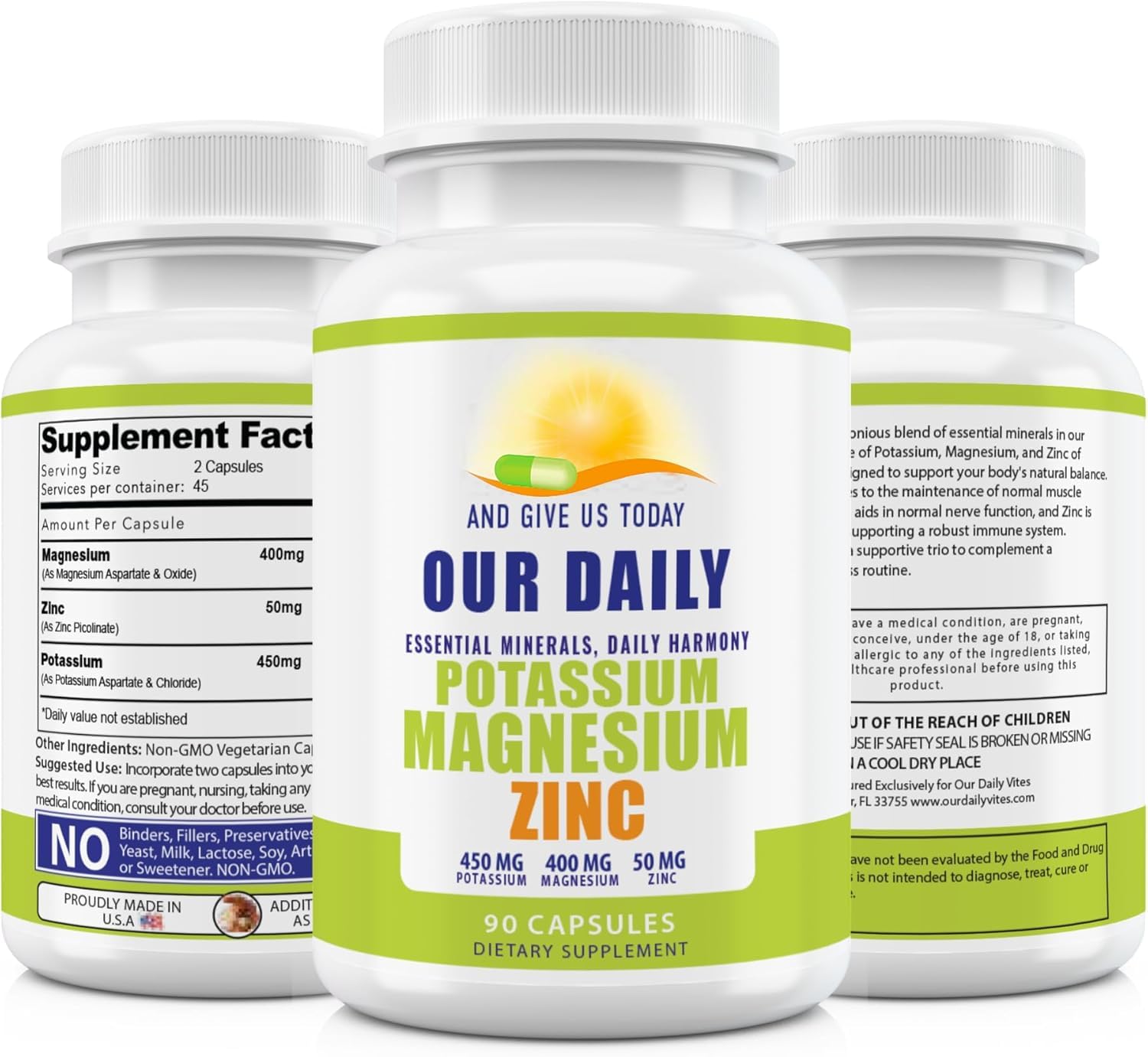 high potency potassium magnesium zinc capsules