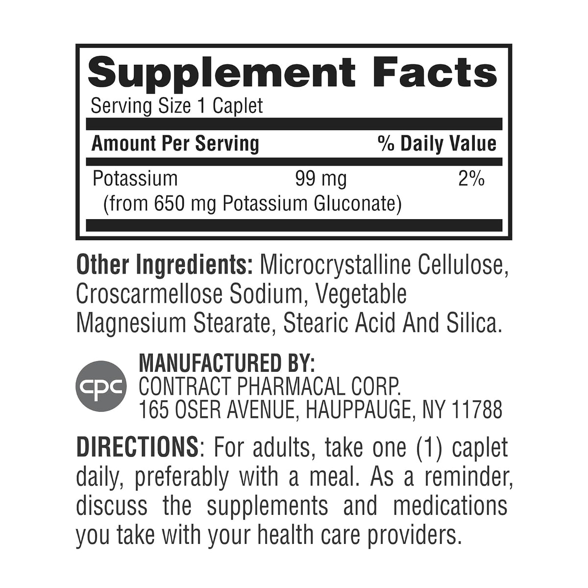 High potency potassium supplement