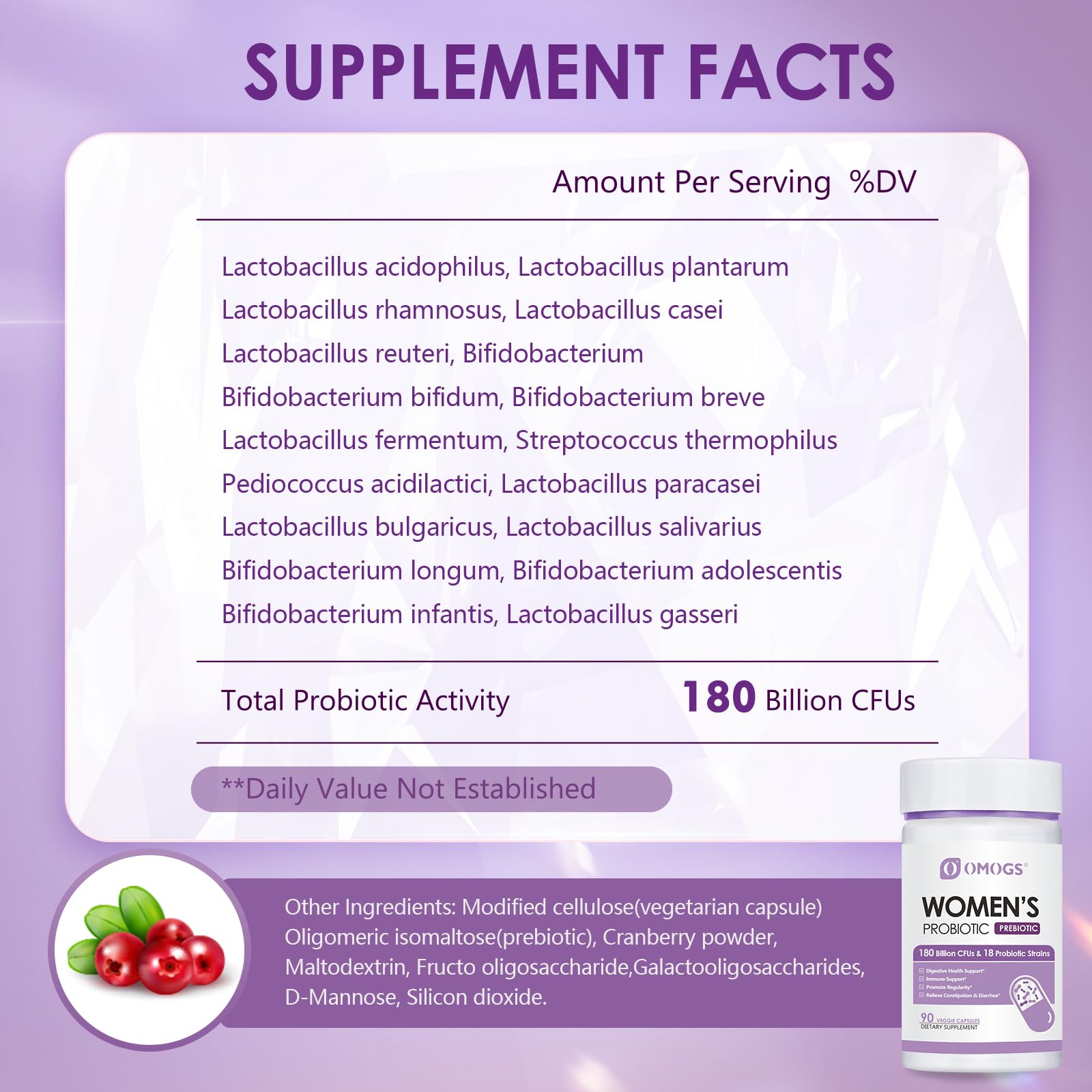 high potency probiotics 180 billion CFUs
