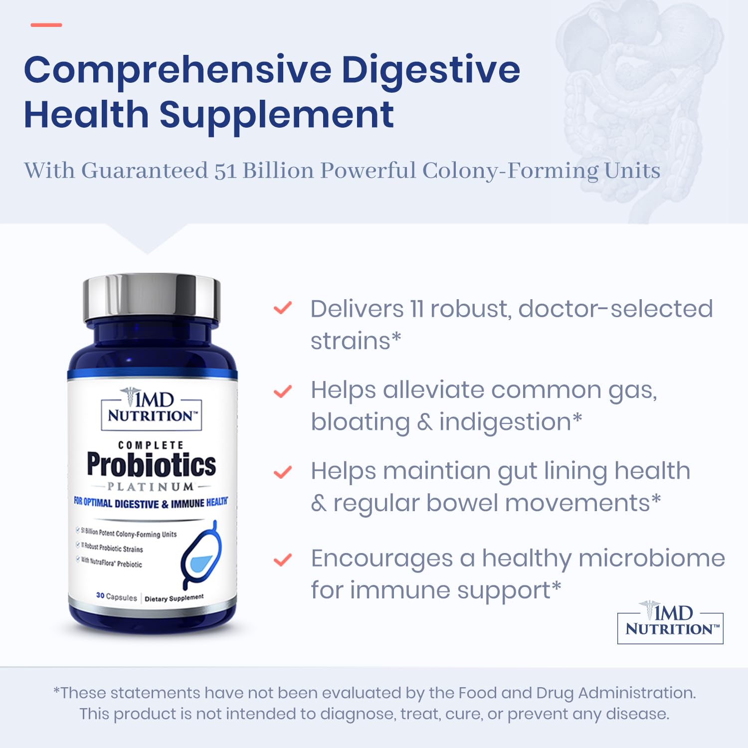 High potency probiotics 50 billion CFU