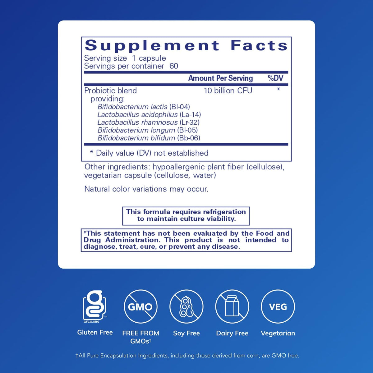 High potency probiotics 50 billion CFU