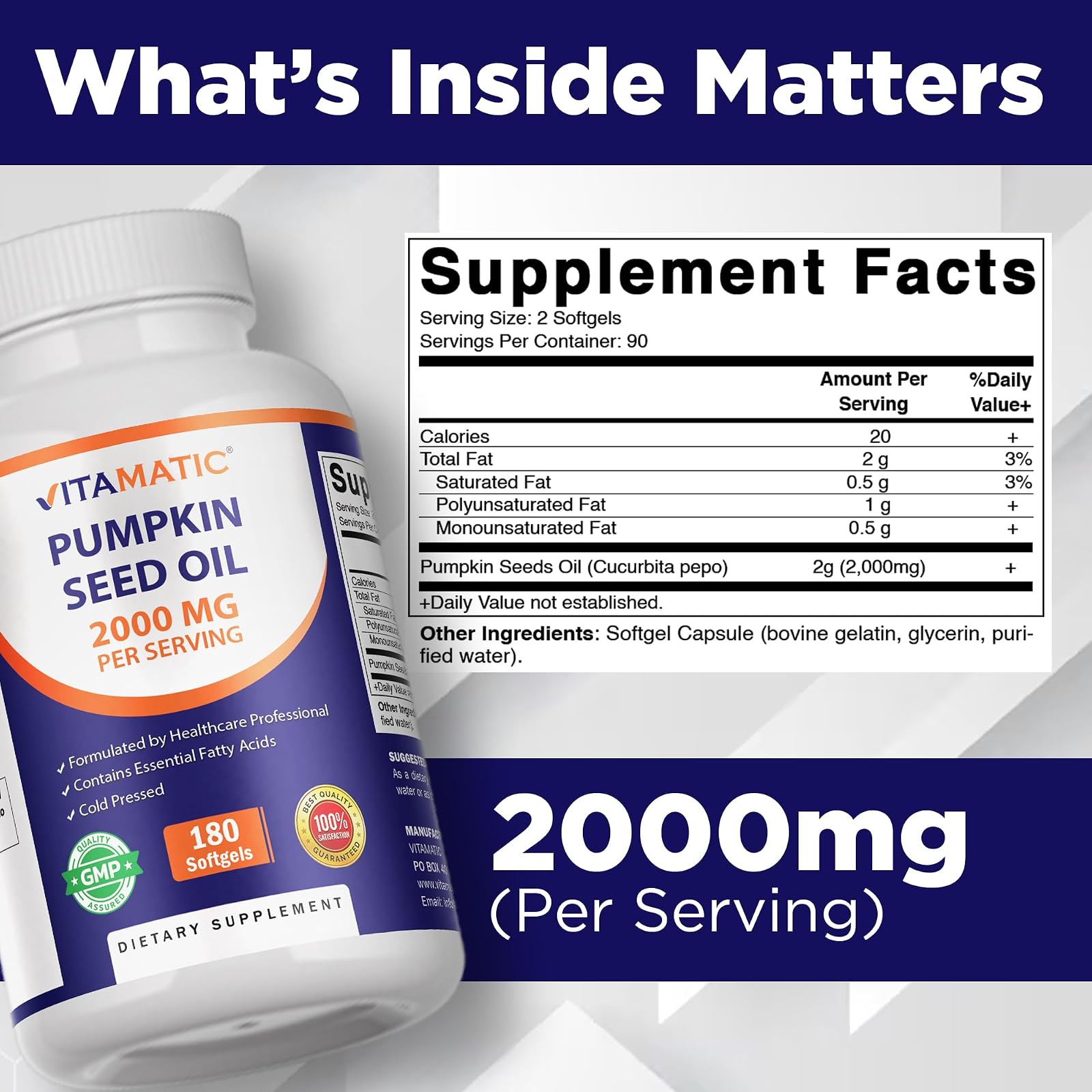 High potency pumpkin seed softgels