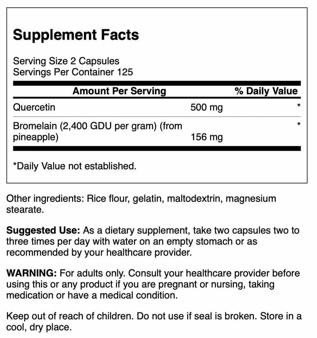 High potency Quercetin 500 mg formula