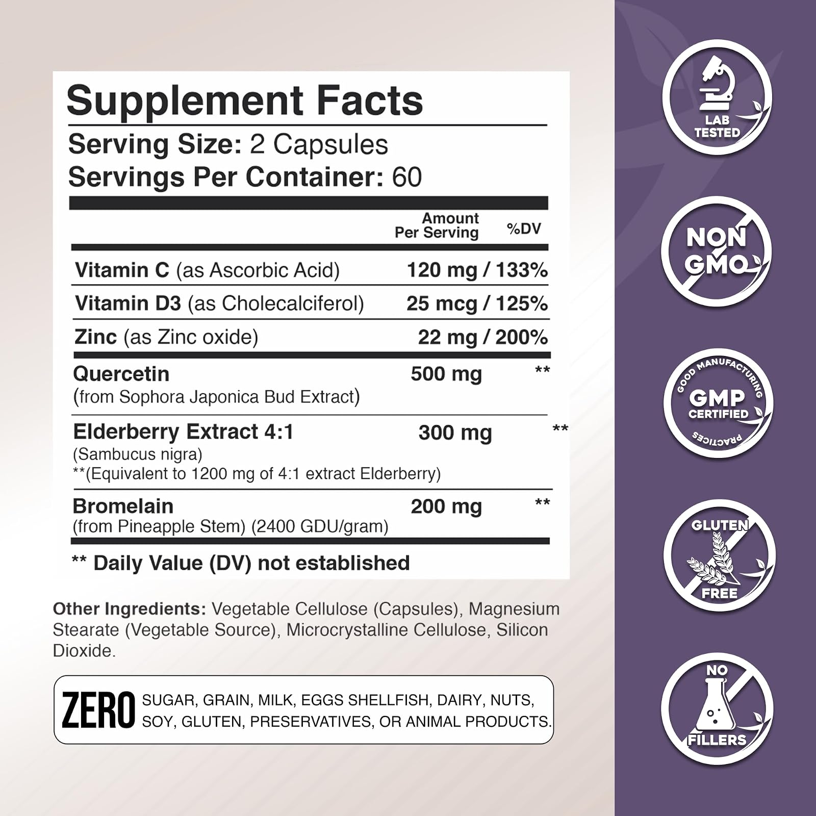 High potency Quercetin with Bromelain