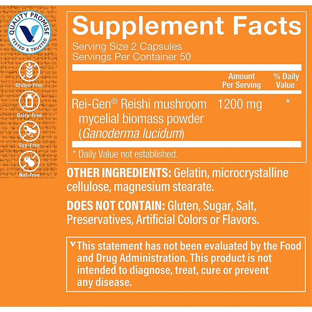 high potency reishi supplement 1200 mg