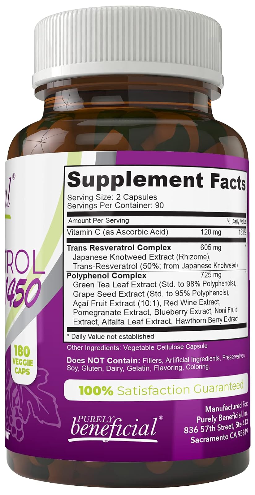 High potency Resveratrol 1450 mg supplement