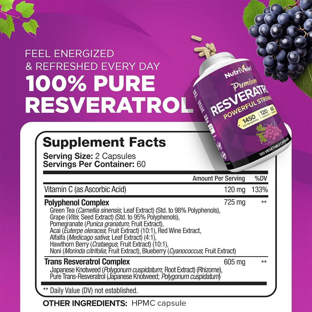 high potency Resveratrol 1450 mg
