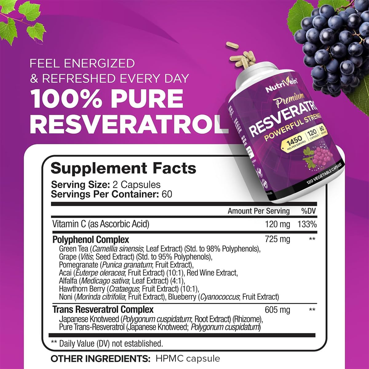 high potency Resveratrol 1450 mg