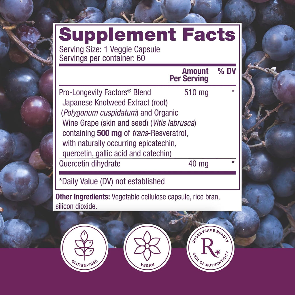 High potency Resveratrol 500 mg supplement