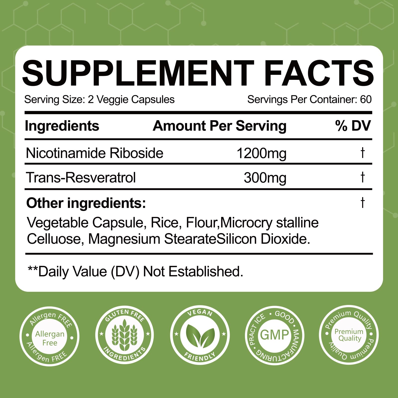 High potency resveratrol antioxidant supplement