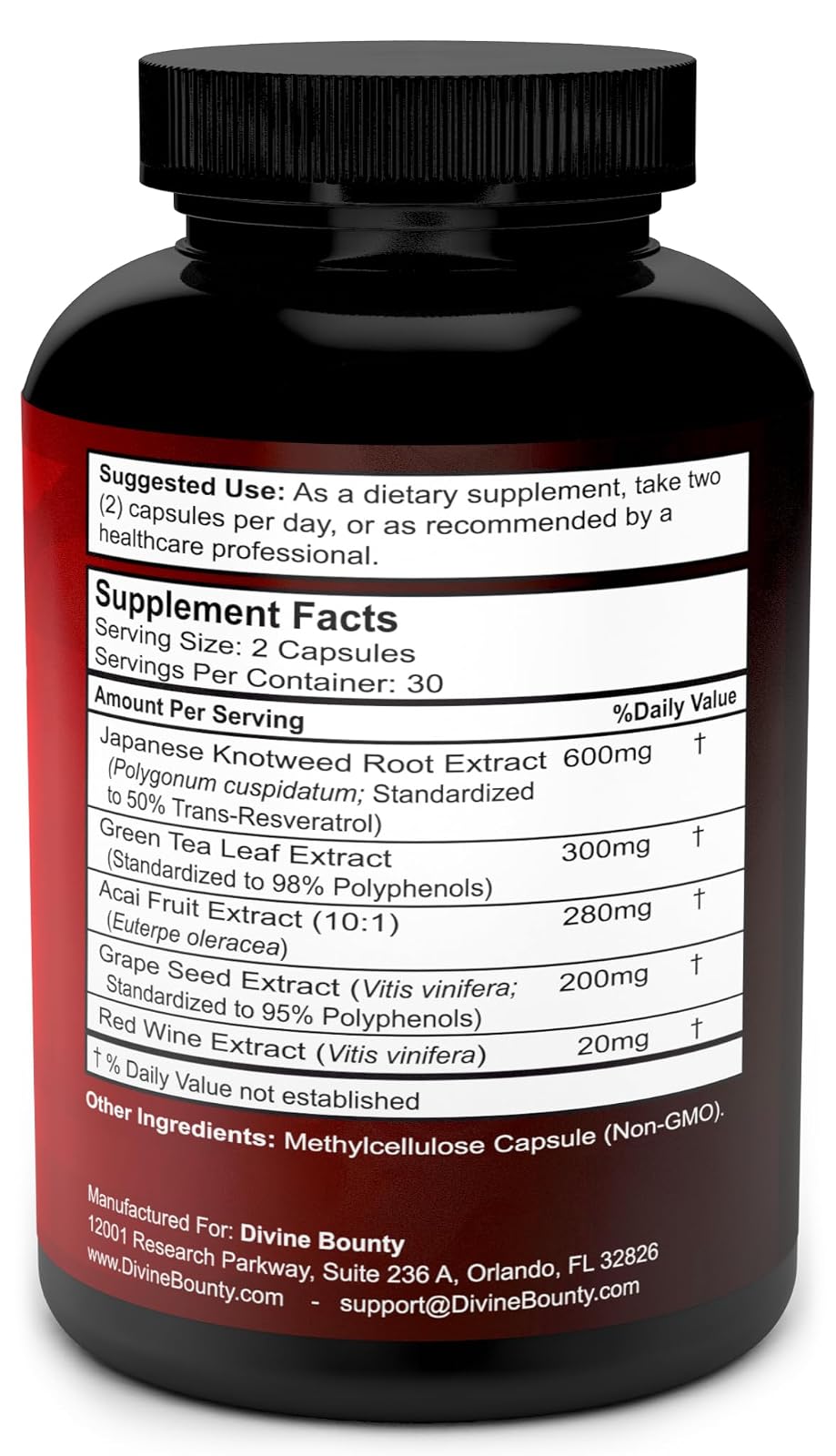 high potency Resveratrol capsules for wellness