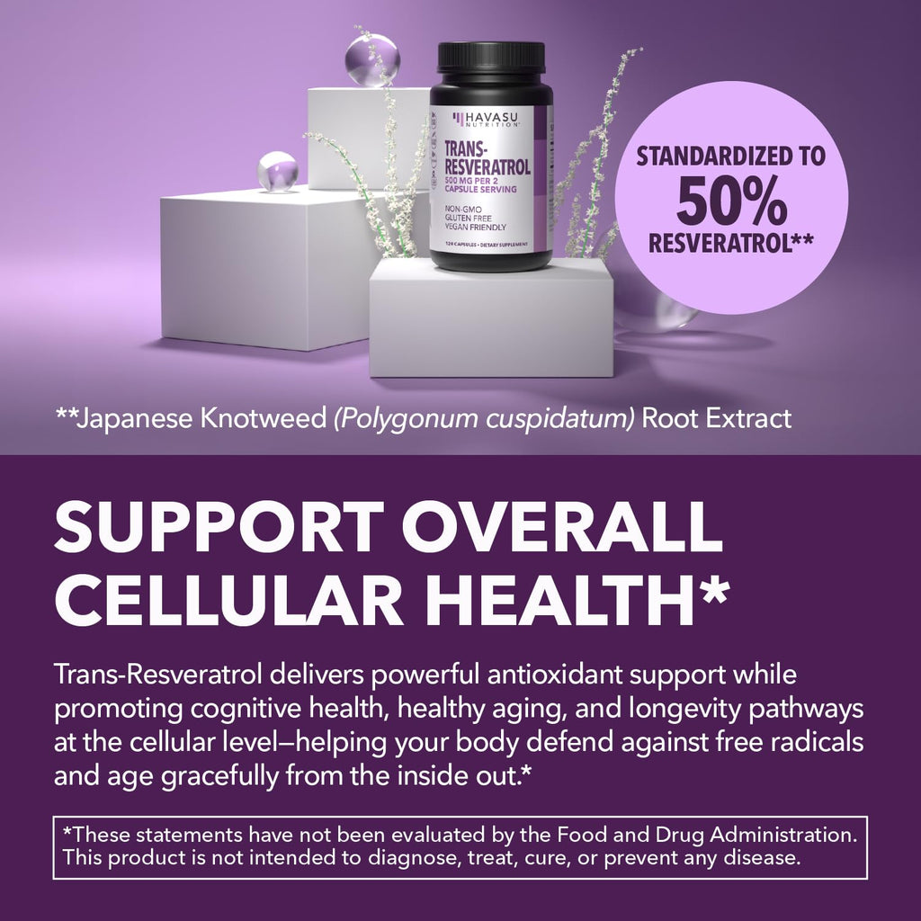 High potency resveratrol supplement capsules