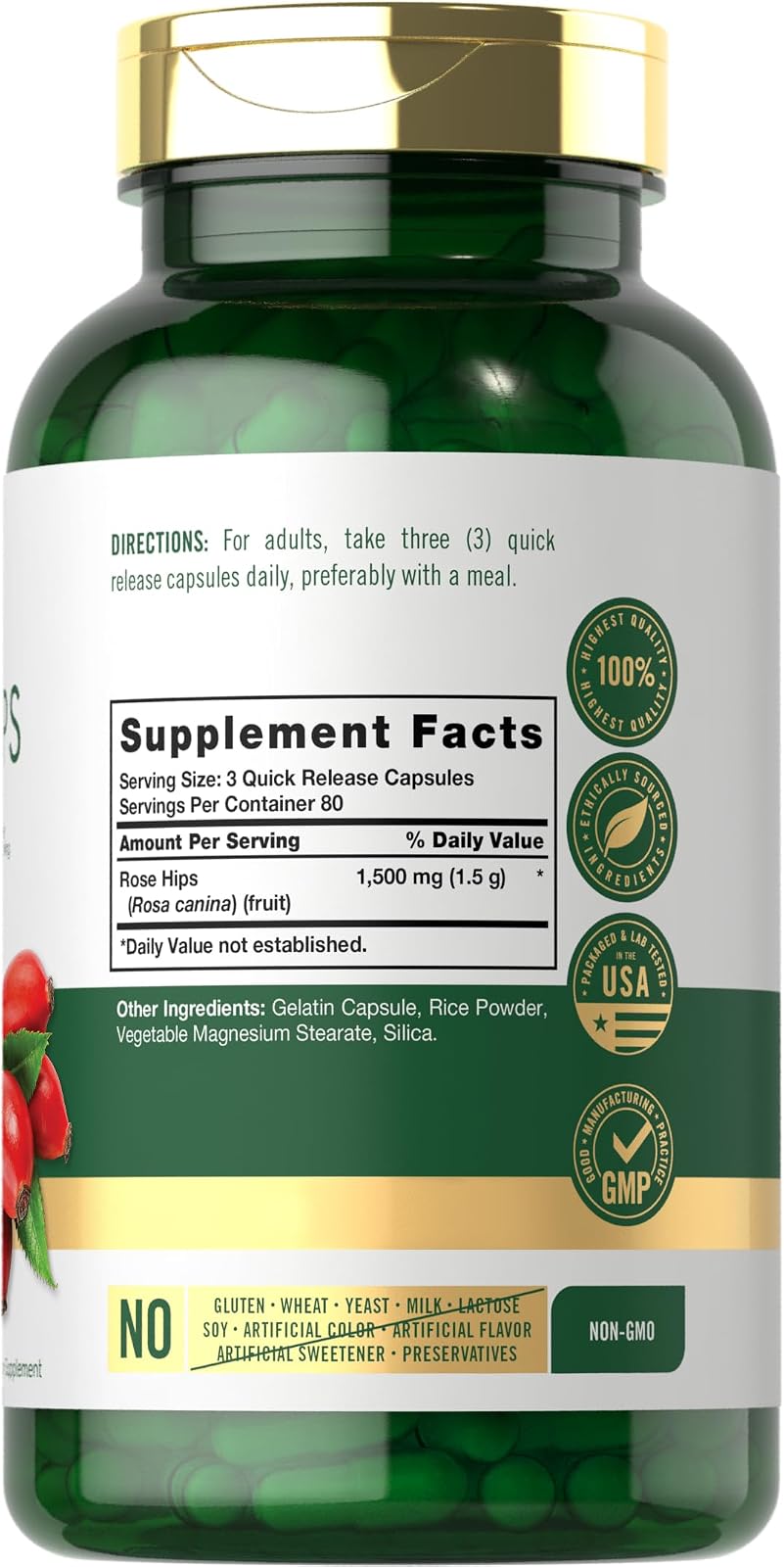 high potency rose hips capsules