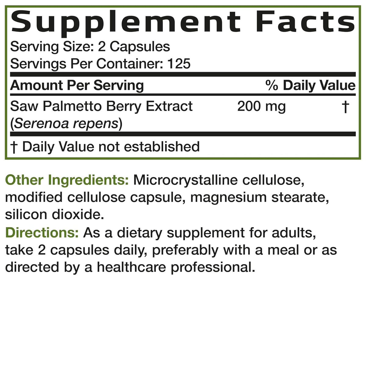 high potency saw palmetto extract