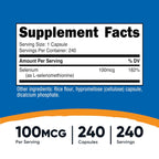 High potency selenium capsules 100 mcg
