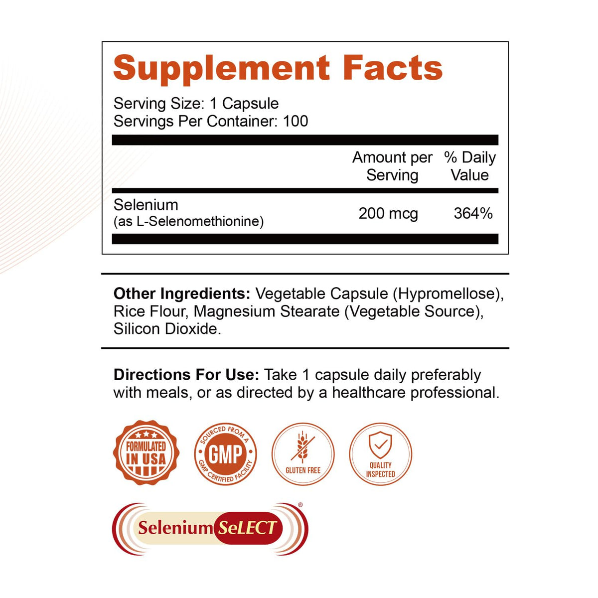 High potency selenium supplement