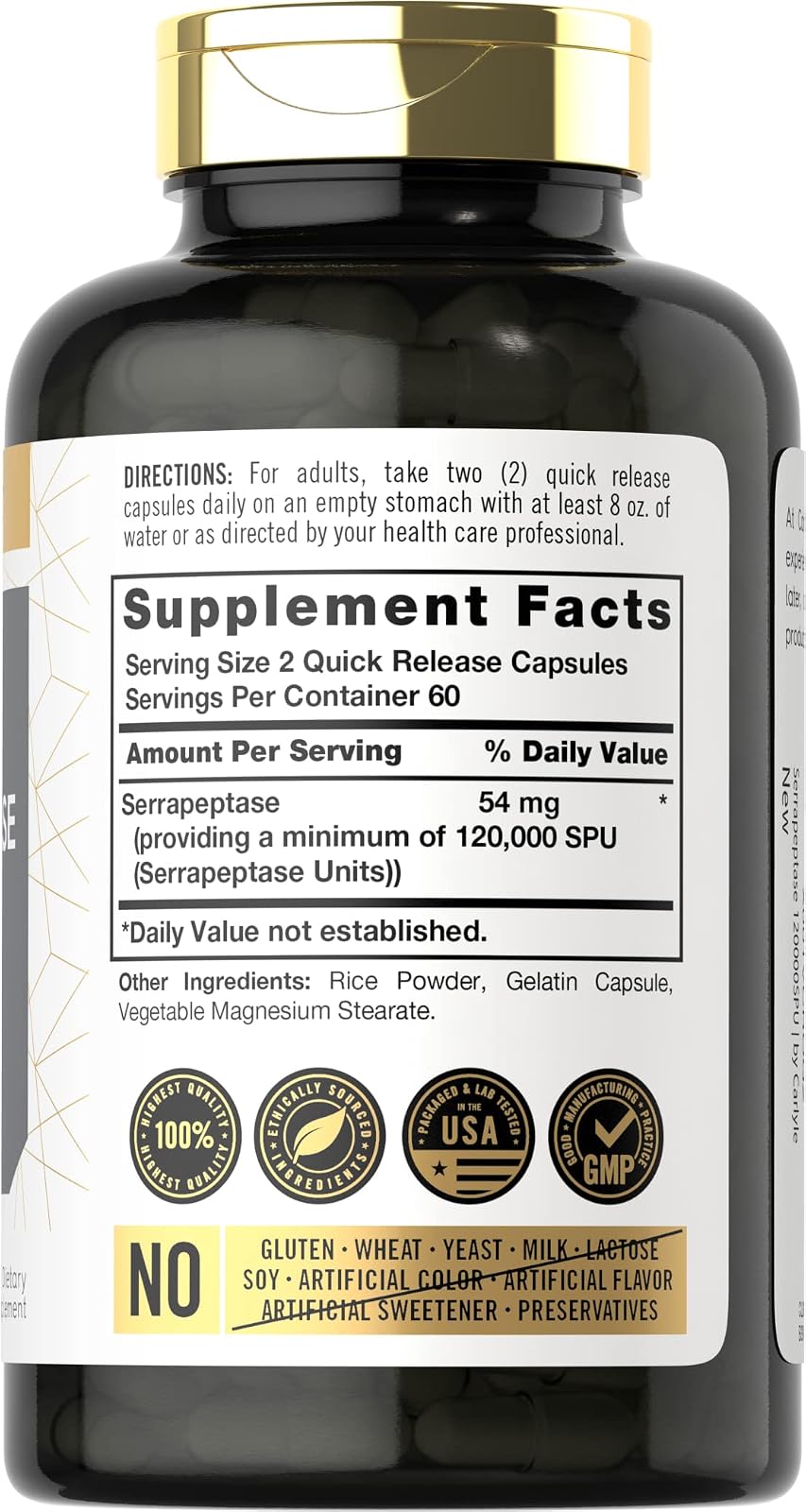 High potency Serrapeptase capsules