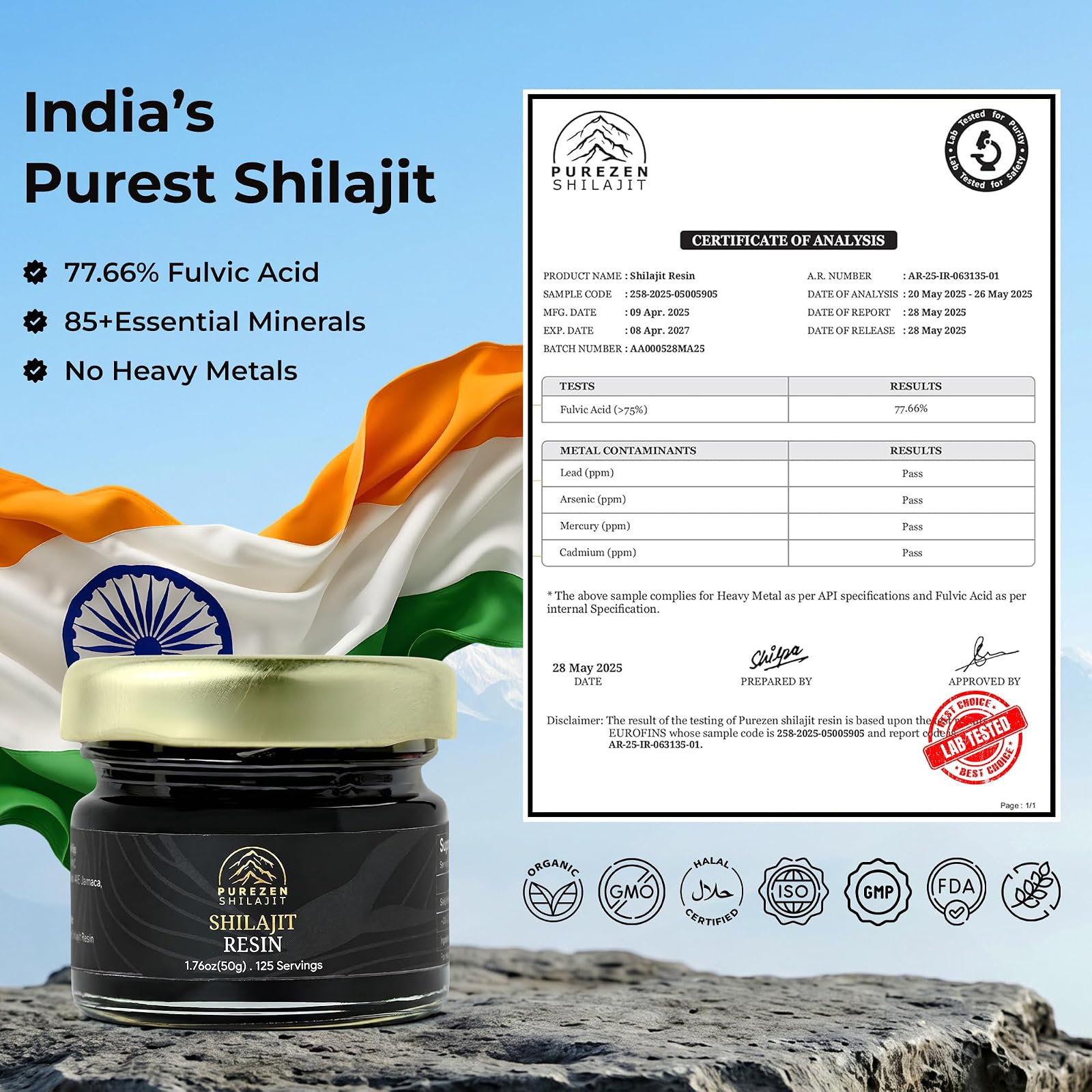 high potency shilajit resin 75% fulvic